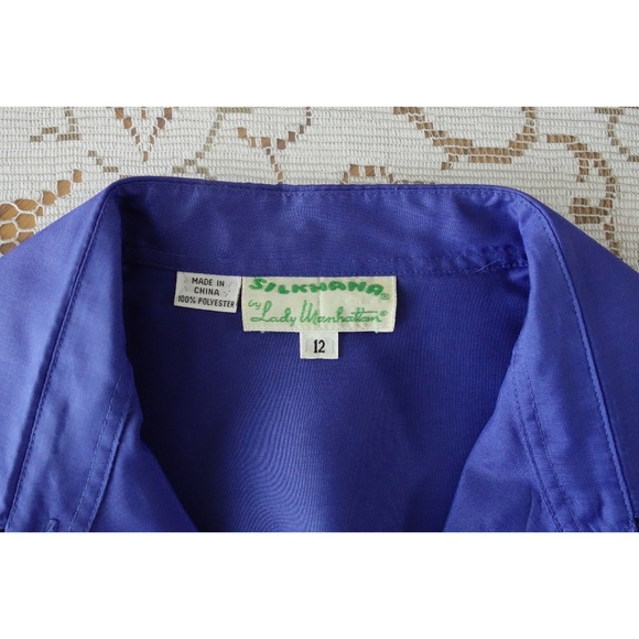 Vintage | Tops | Vintage Violet Long Sleeve Button Down Top Fit M ...